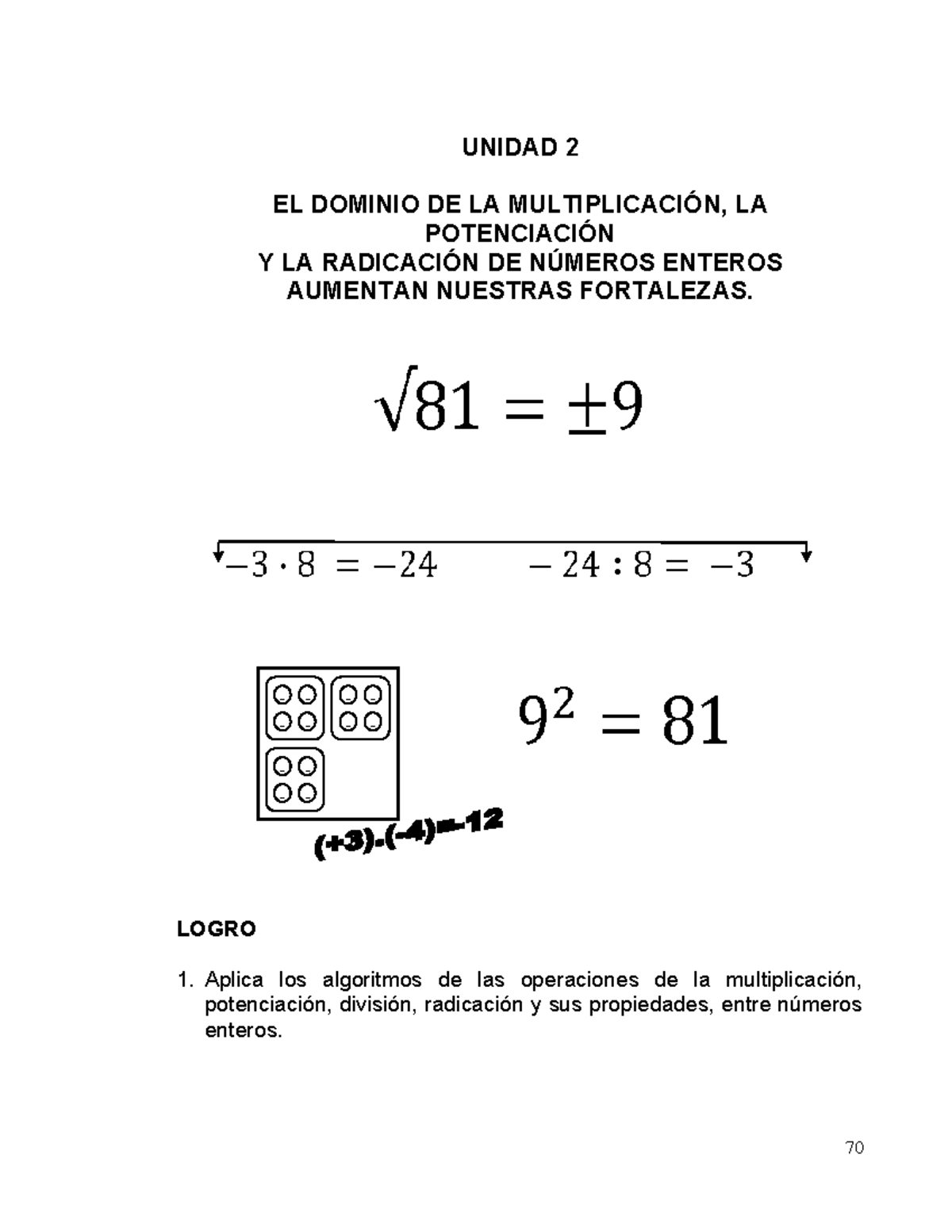 MAT-U2 - matematicas 7ª - UNIDAD 2 EL DOMINIO DE LA MULTIPLICACIÓN, LA ...