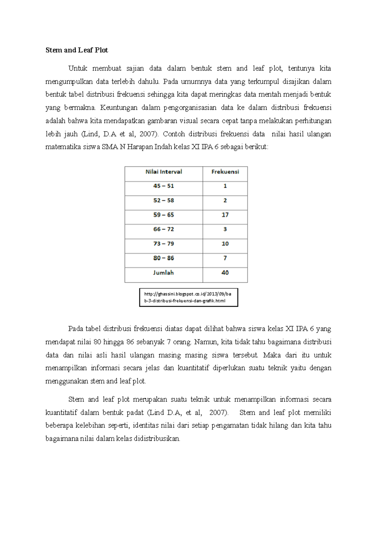 Stem and Leaf Plot, pareto, simpulan numerik - Stem and Leaf Plot Untuk ...