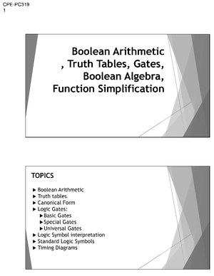 Digital Logic Lesson 1 - Lesson 1: Boolean Arithmetic Boolean Addition ...