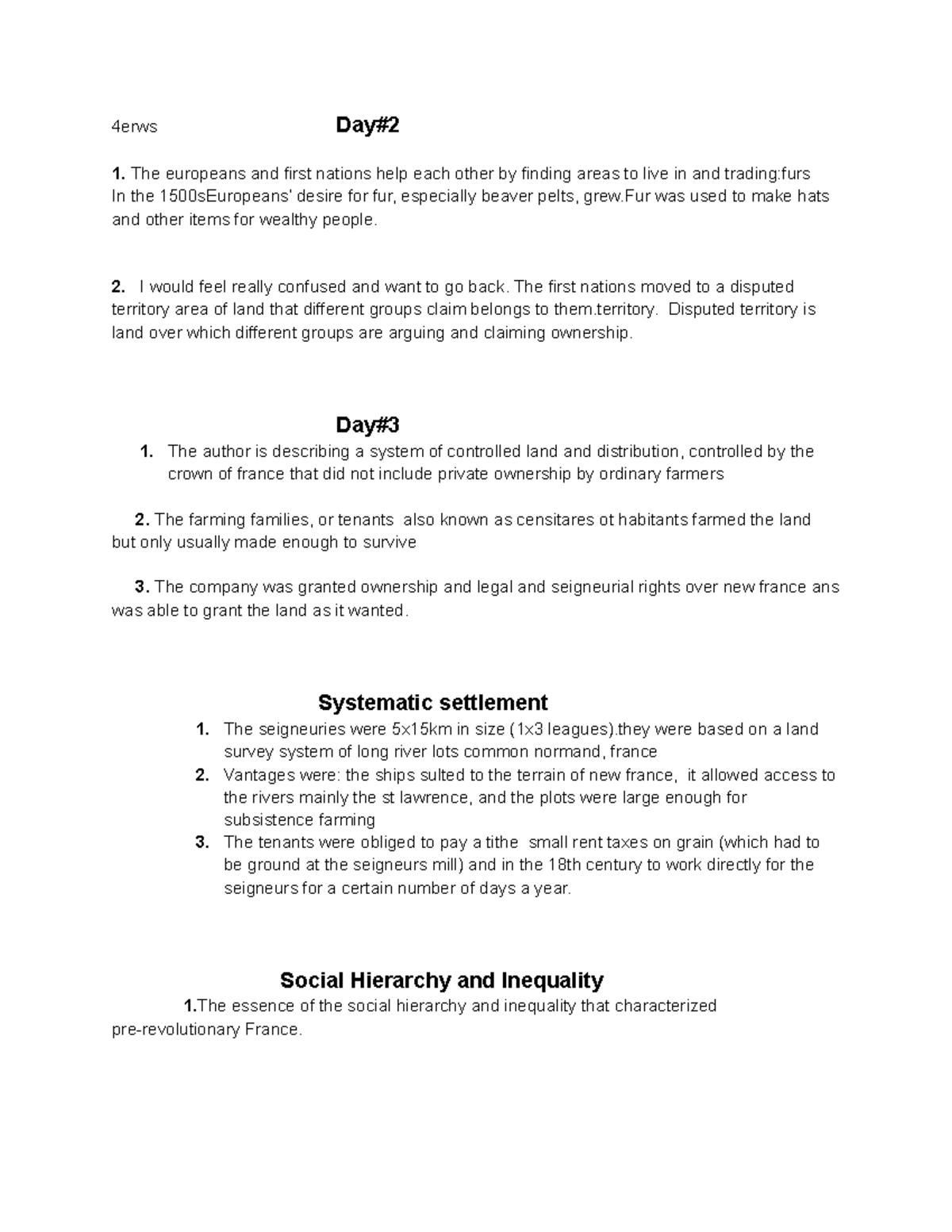 Chapter 1 - 3 history (Study Notes and such) - 4erws Day# The europeans ...