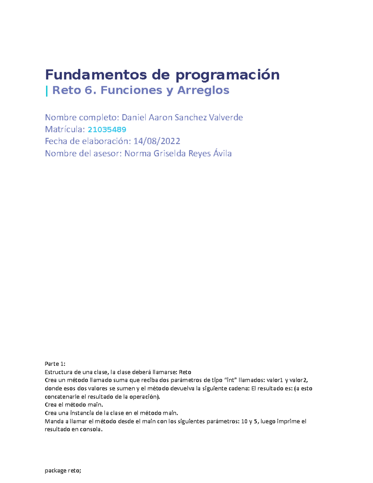 Sanchez Daniel R6 U2 - tarea de base de datos - Fundamentos de programación | Reto 6. Funciones ...