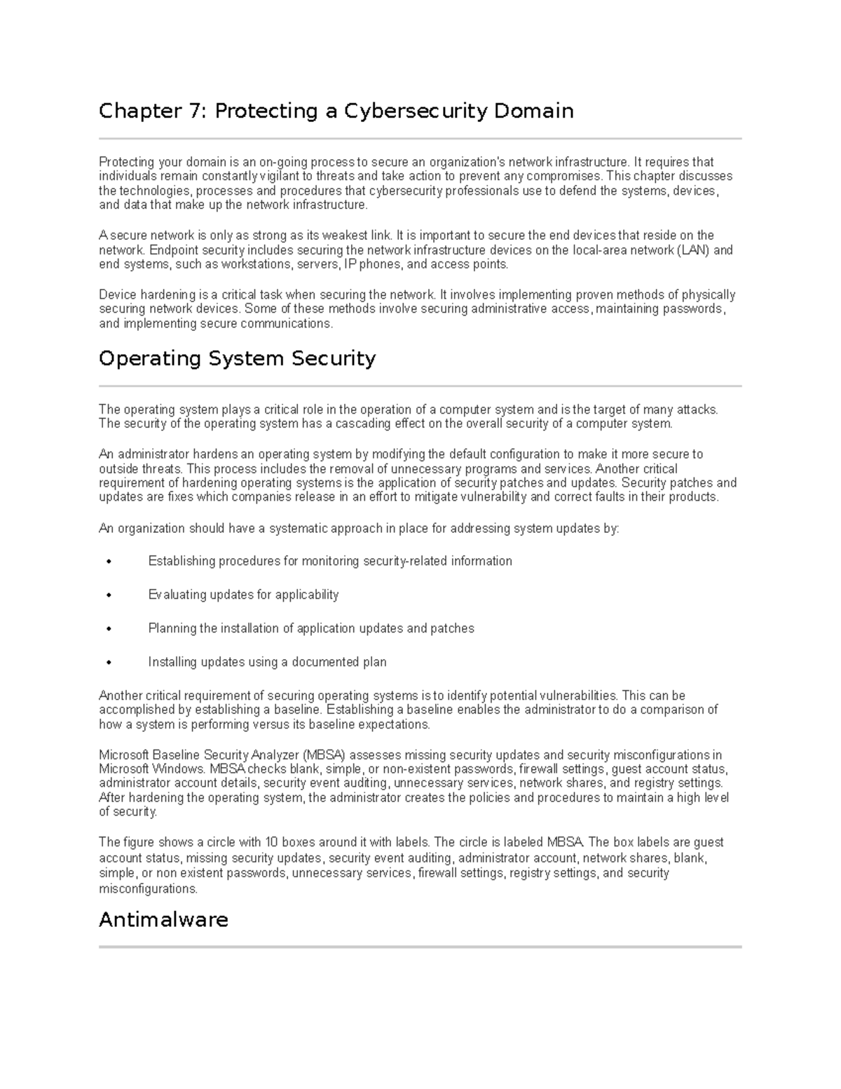 Chapter 7 Notes CNF2 - Chapter 7: Protecting a Cybersecurity Domain ...