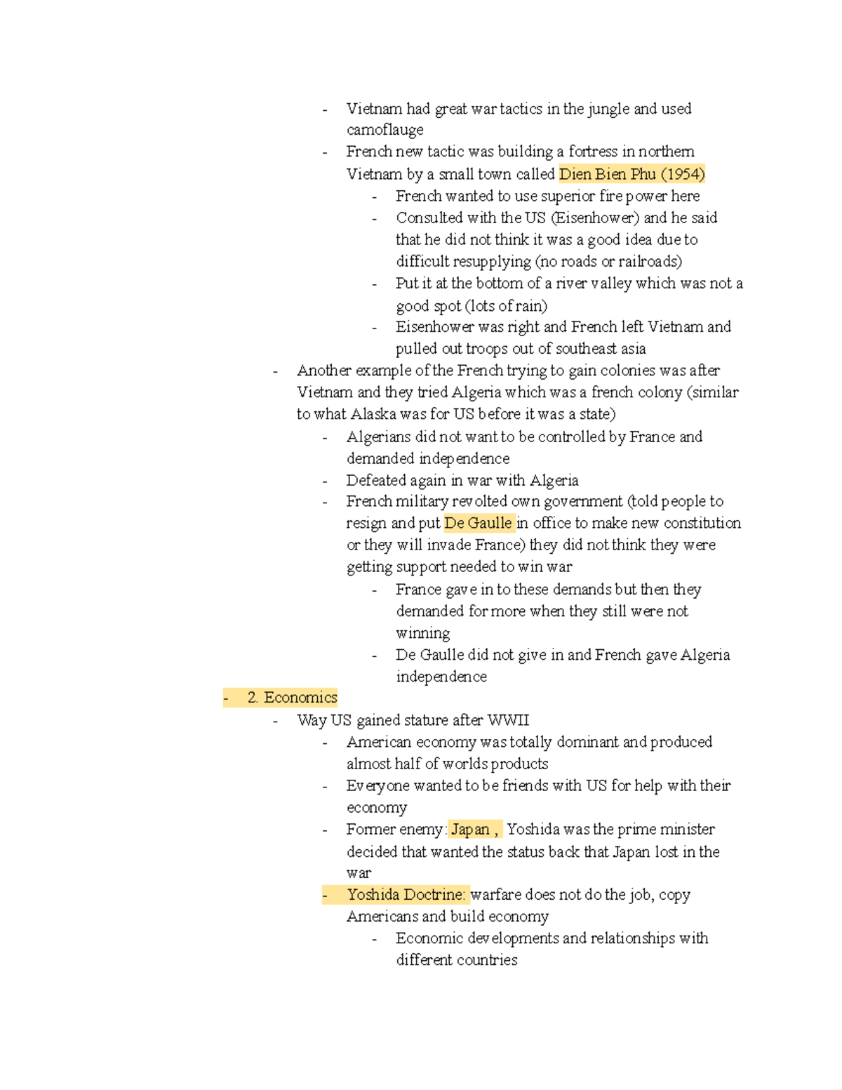 POL271 Lectures 9-16 - Lecture notes 9-16 - Vietnam had great war ...