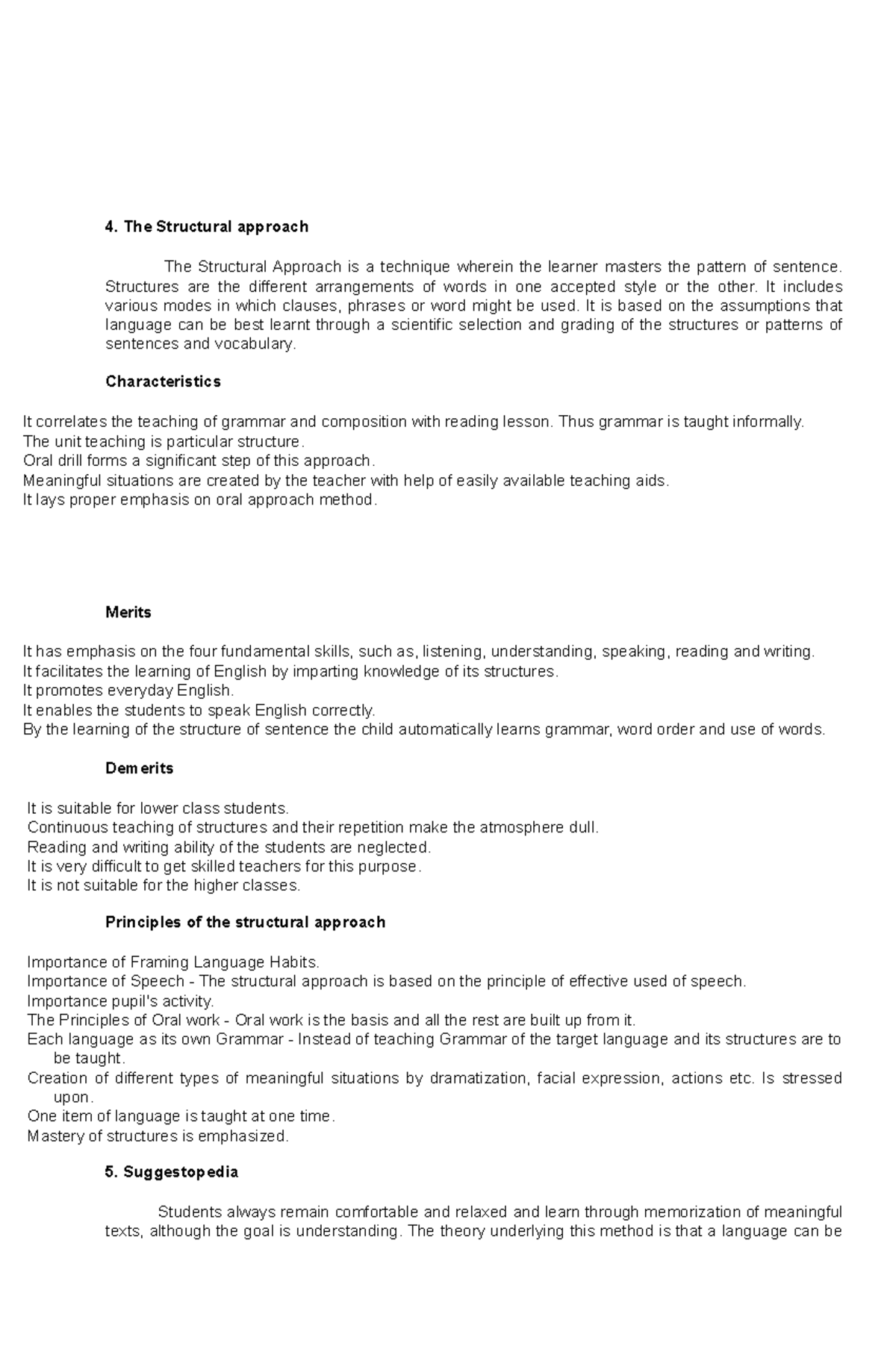 Foundations of English Language 2 - The Structural approach The ...