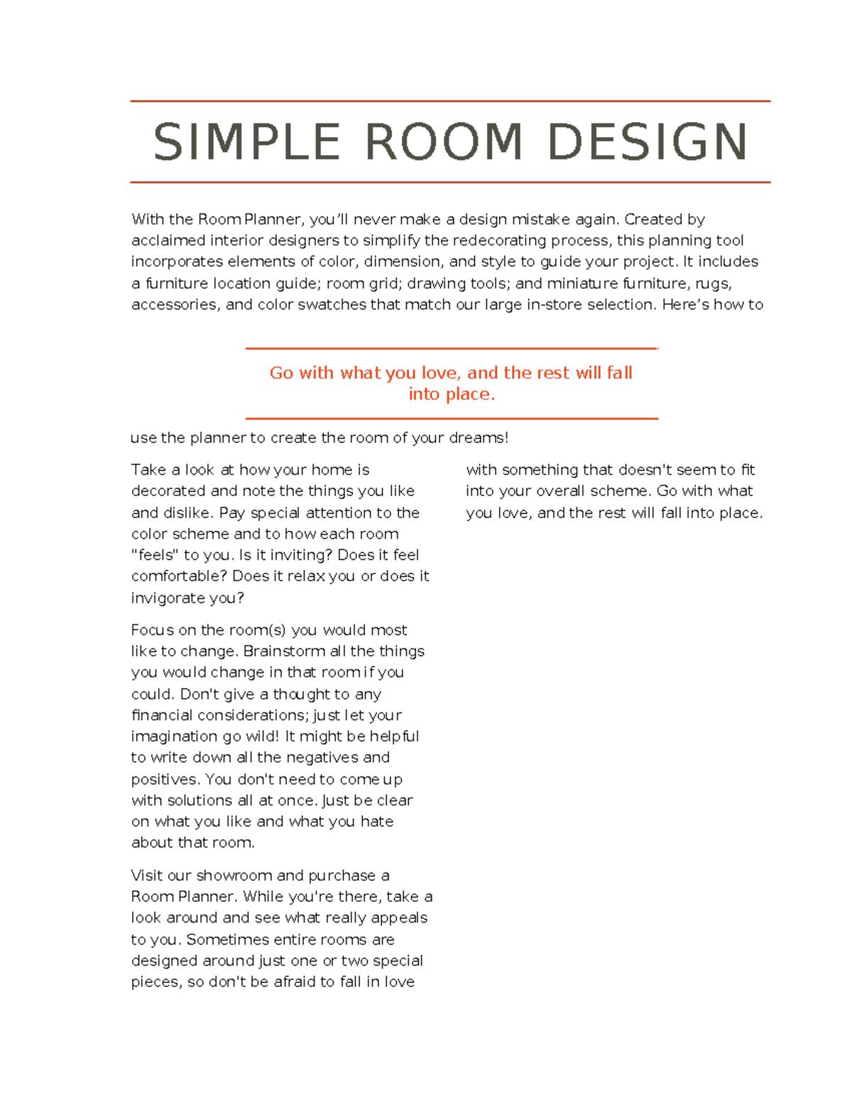 Day1-1 - mos - SIMPLE ROOM DESIGN With the Room Planner, you’ll never ...