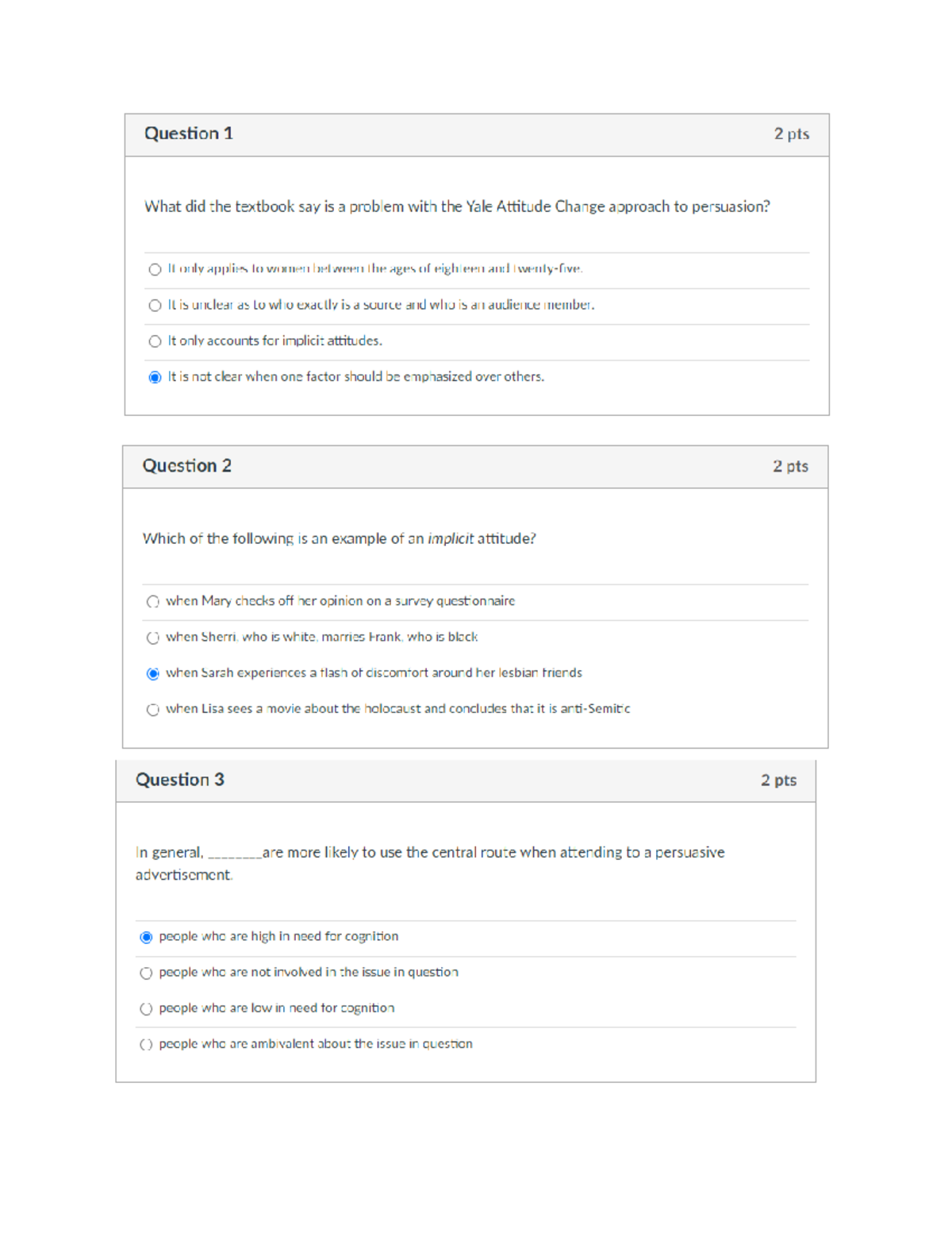 Social Psychology Quiz 5 - SOP 4004 - Studocu