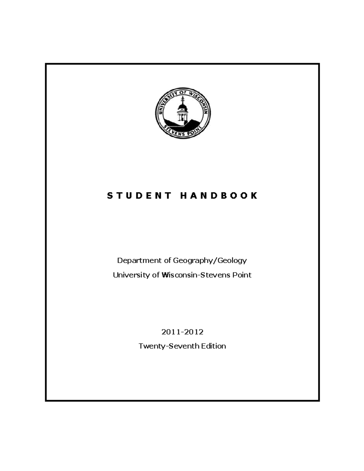 Geo student handbook 11-12 - S T U D E N T H A N D B O O K Department ...