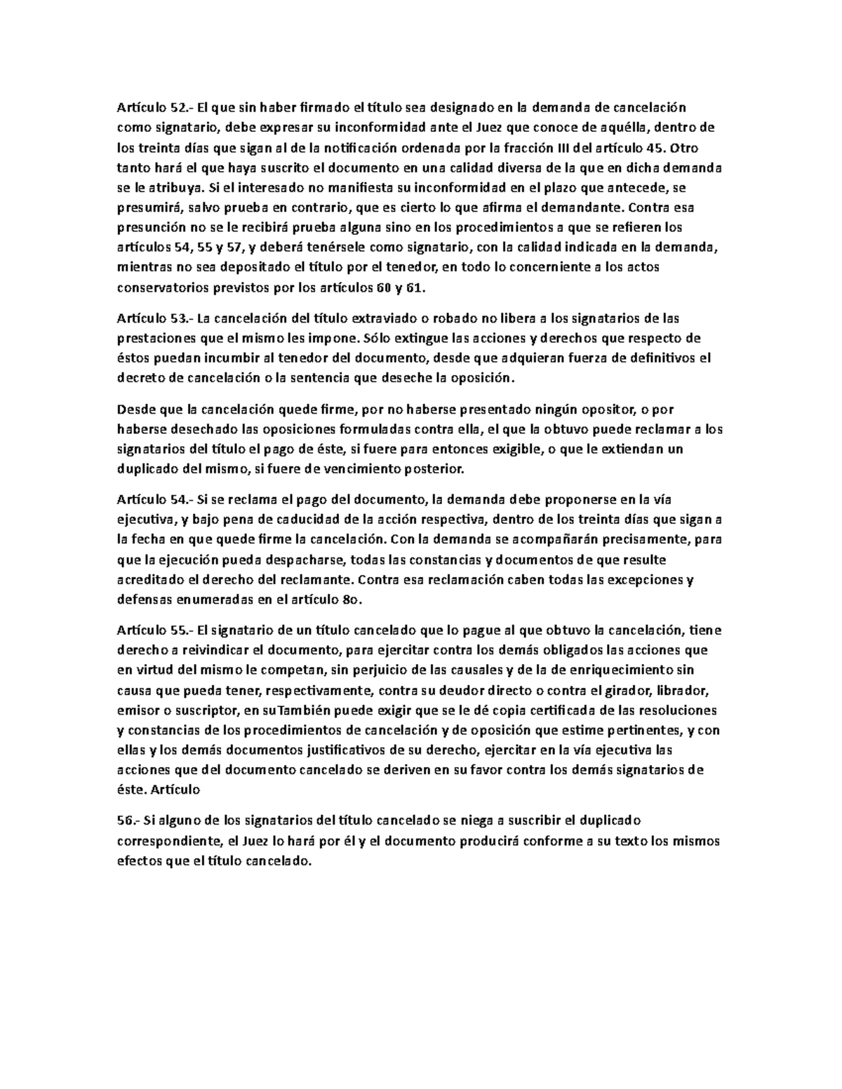 Artículo 52 - funy - Artículo 52.- El que sin haber firmado el título ...