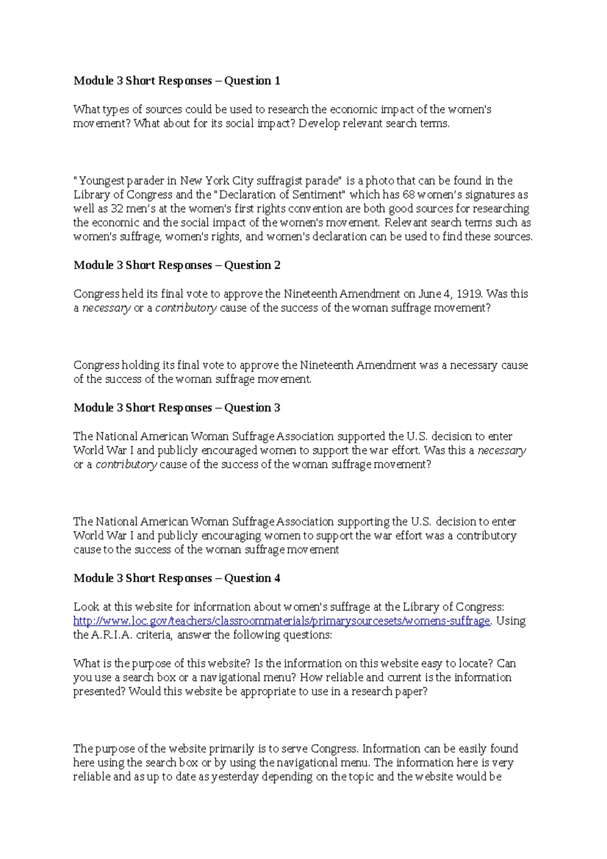 Module 3 Short Responses Module 3 Short Responses Question 1 What Types Of Sources Could Be