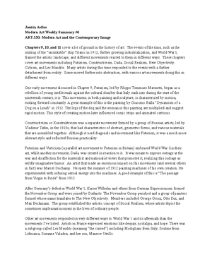 Summary #4 - History of Modern Art - Jessica Aviles Modern Art Weekly ...