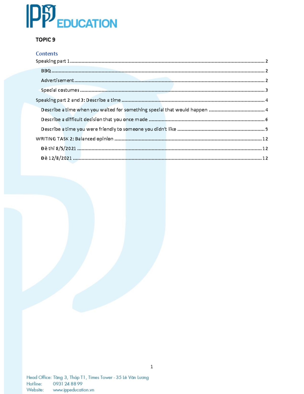 Topic 9 - Event, History and media + WT2 Balanced opinion - Contents ...