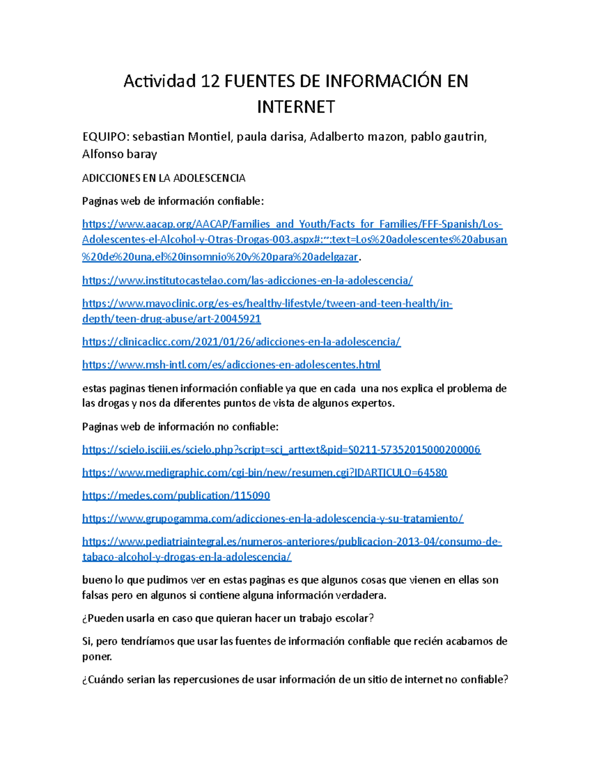 Actividad 12 Fuentes DE InformacióN EN Internet - Actividad 12 FUENTES ...