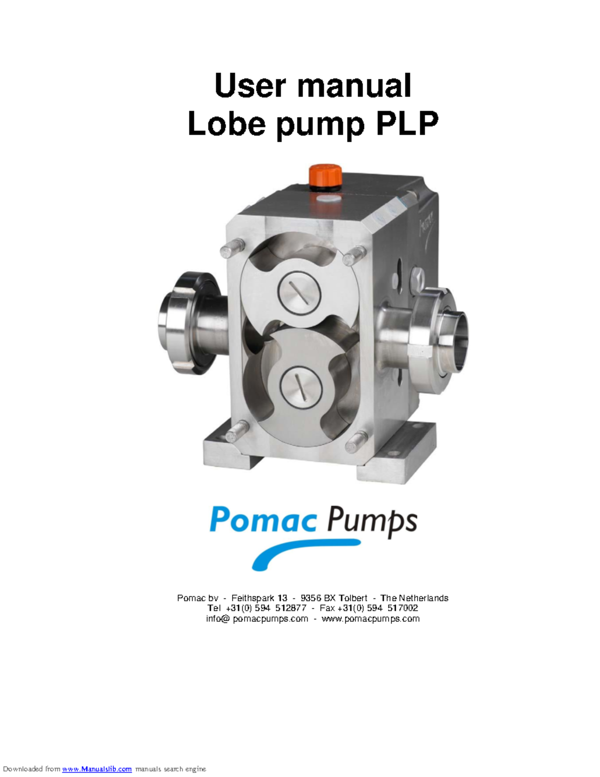 Plp - pomac lube pump - User manual Lobe pump PLP Pomac bv - Feithspark ...