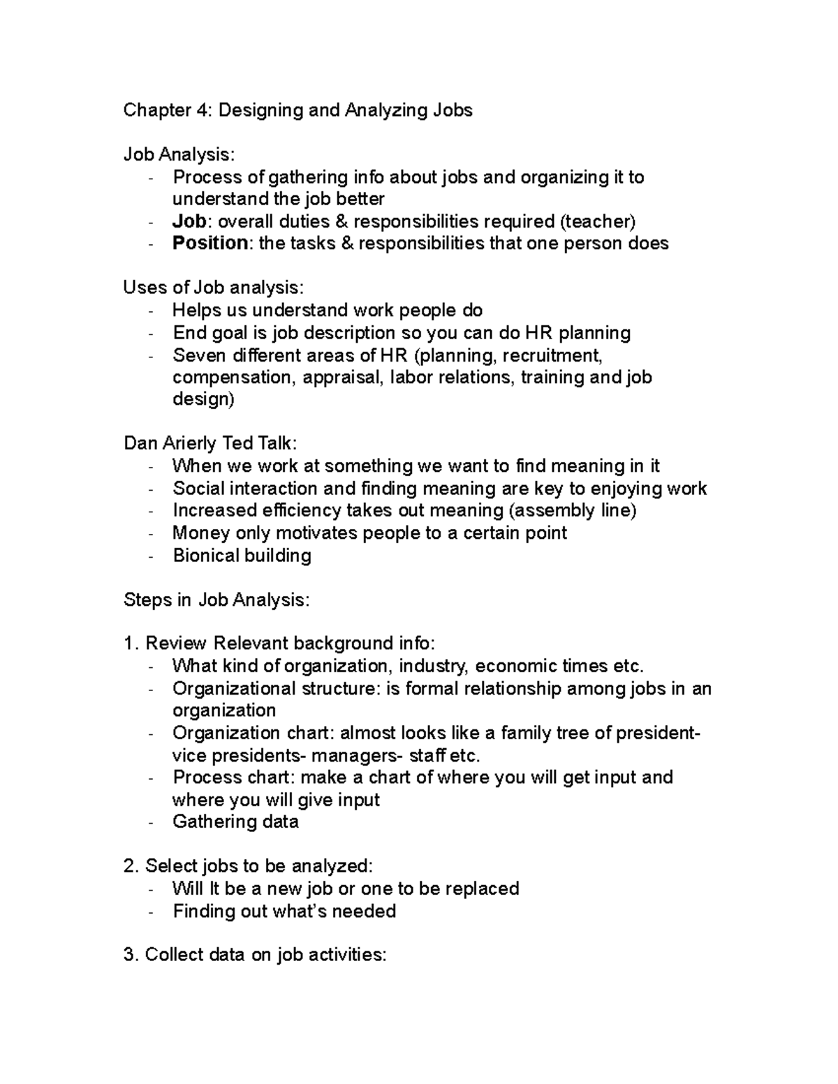 Lecture notes, lecture 1 - Chapter 4: Designing and Analyzing Jobs ...