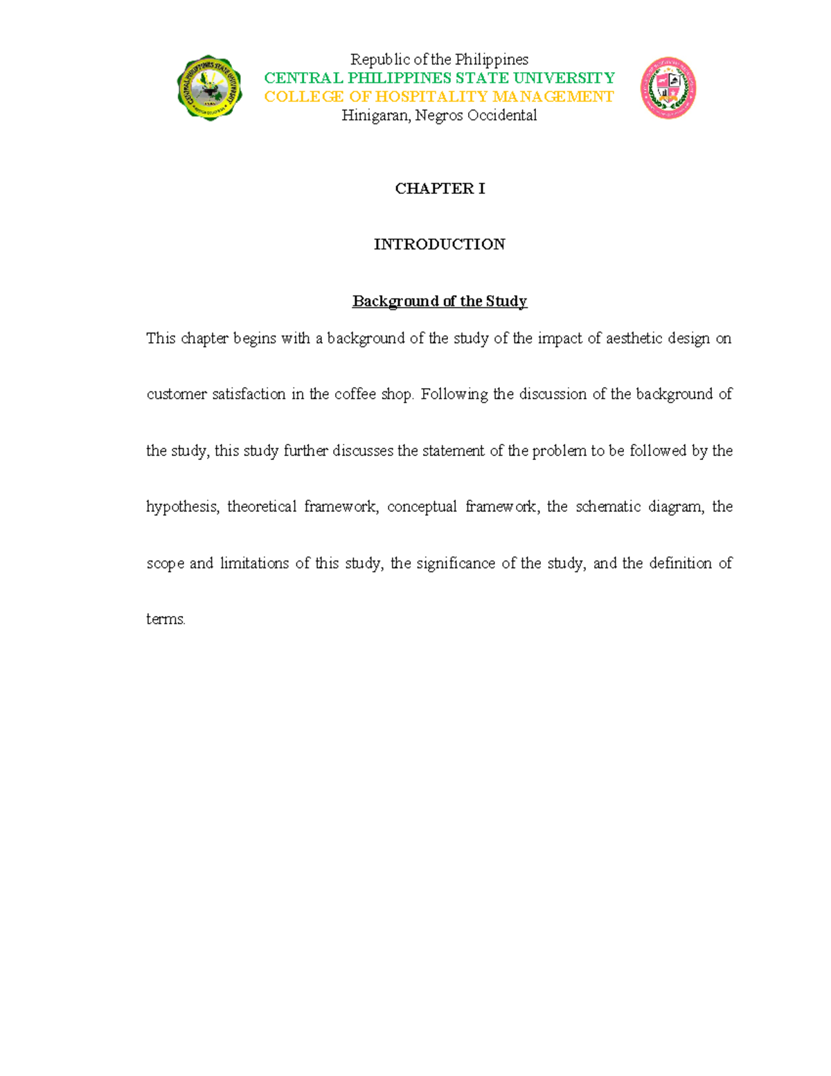 Format-Thesis-Autosaved - CENTRAL PHILIPPINES STATE UNIVERSITY COLLEGE ...