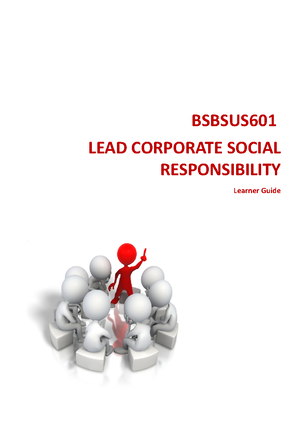 Bsbsus 601 Lead corporate social responsibility Marking Guide checked ...