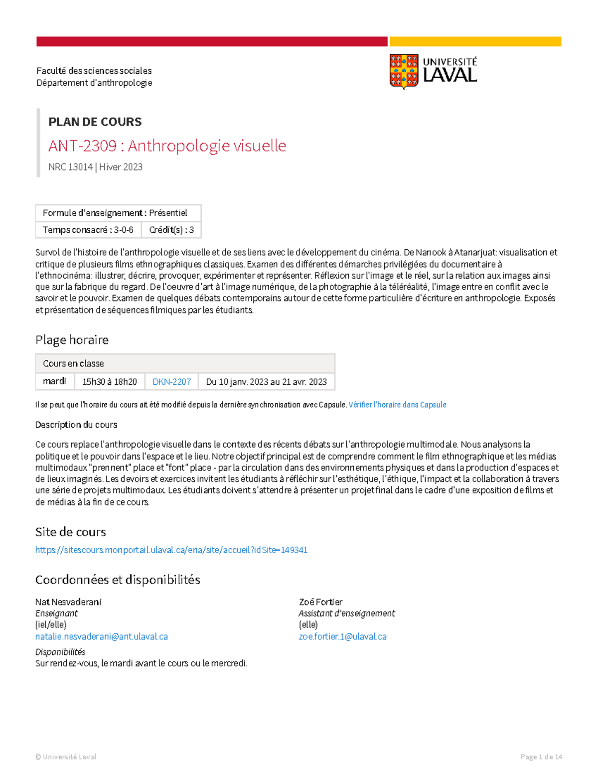 ANT-2309 H23 13014 - Résumé Anthropologie visuelle - Faculté des ...