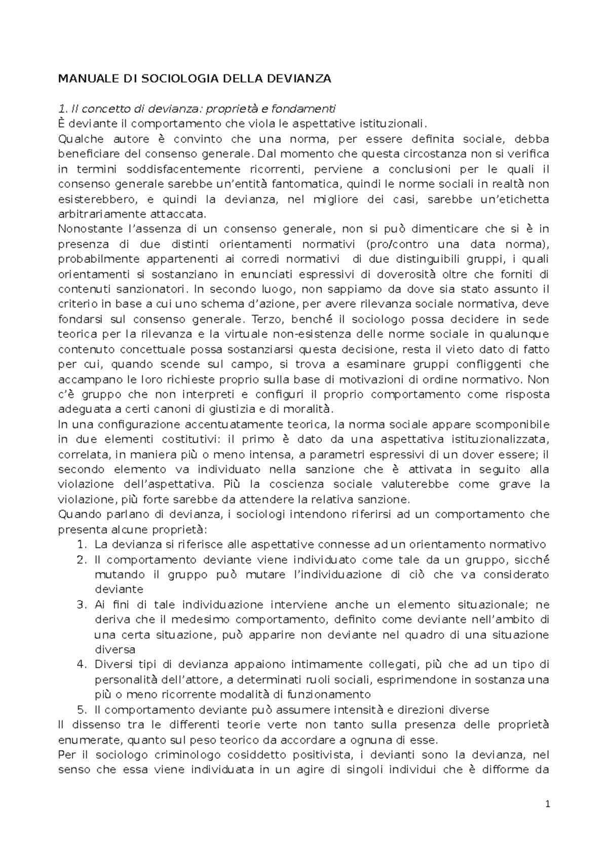 Manuale-DI- Sociologia- Della- Devianza - MANUALE DI SOCIOLOGIA DELLA DEVIANZA Il concetto di ...