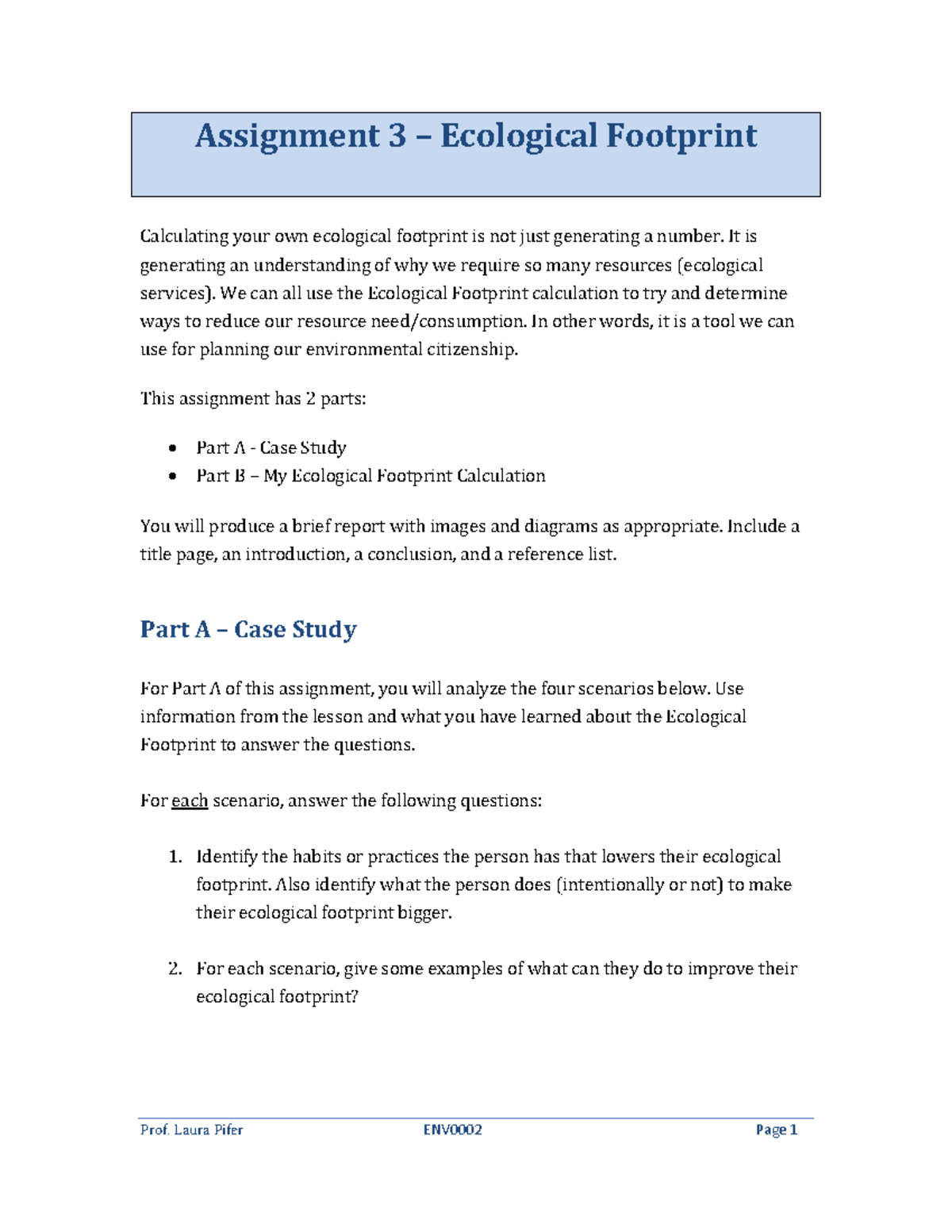 A3 Eco Footprint Case Study 21W - Assignment 3 – Ecological Footprint ...