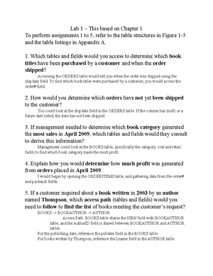 Lab 2 - BASIC SQL SELECT STATEMENTS - Lab 2 –This is based on Chapter 2 ...