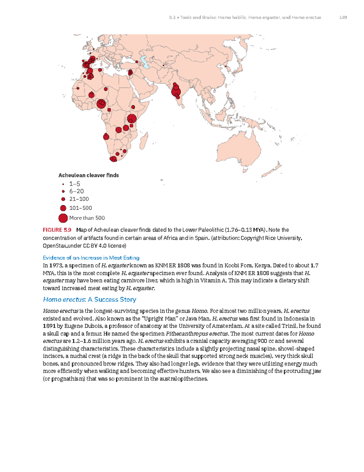 Chapter 5 The Genus Homo and the Emergence of Us Part 3 - FIGURE 5 Map ...