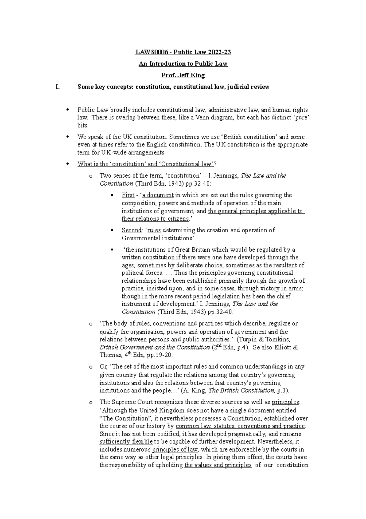 Topic 1- Introduction - Law - LAWS0006 - Public Law 2022- An ...