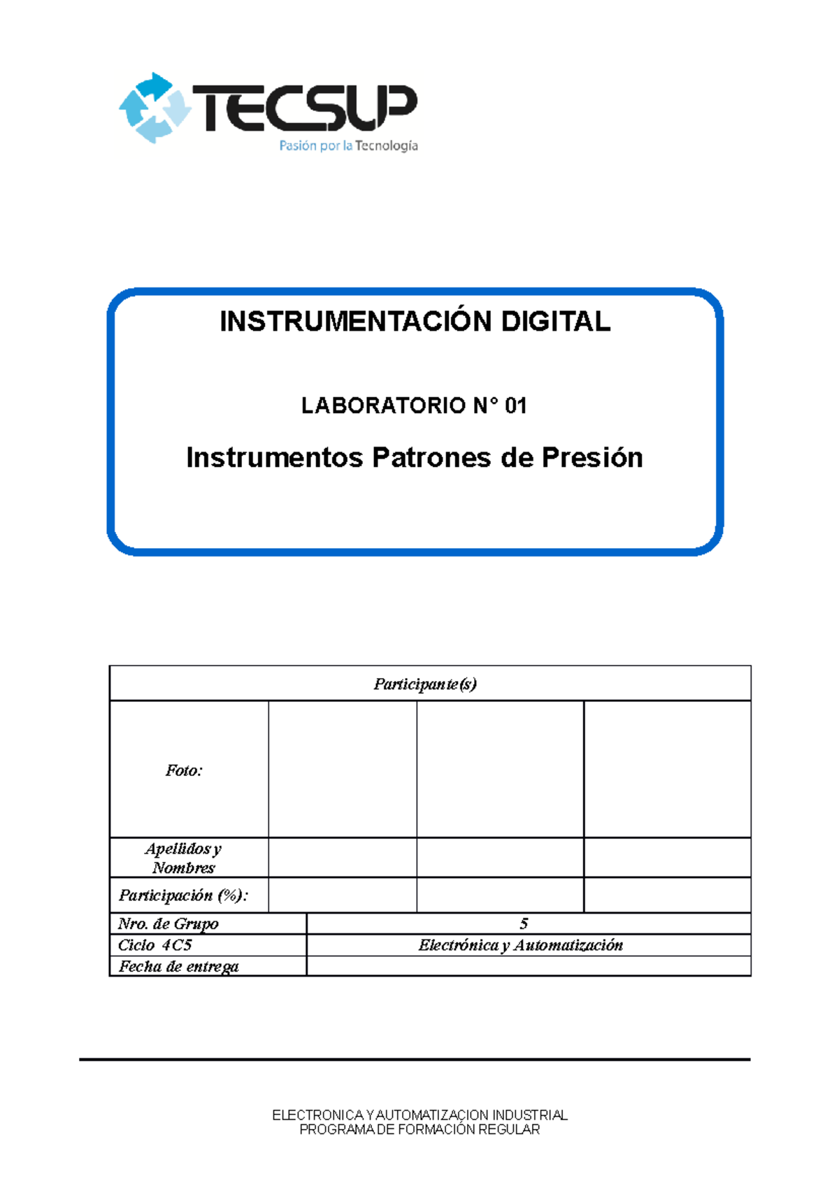 Lab 01 Instrumentos patrones de presión (2) - Participante(s) Foto ...