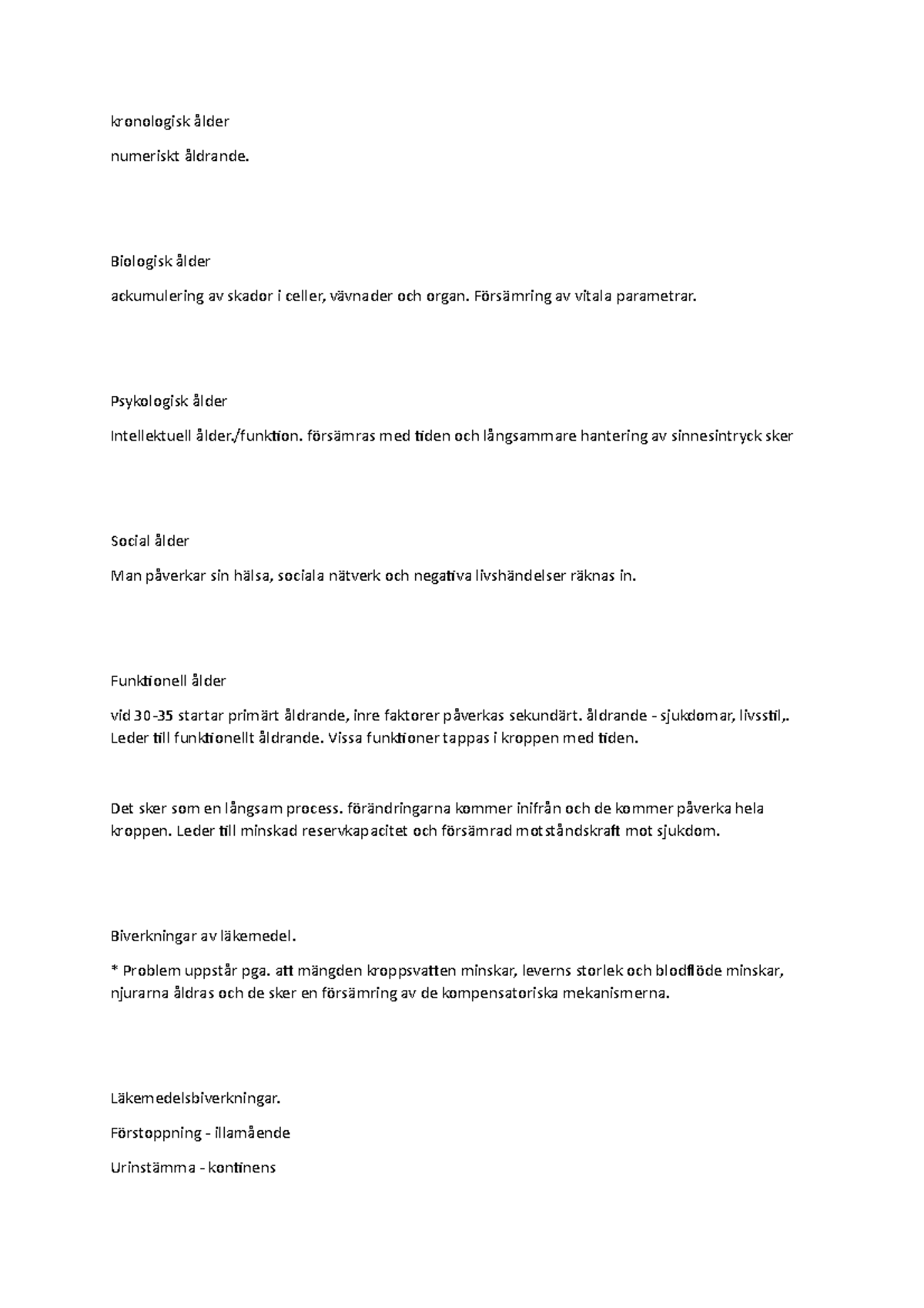 Zzzz - övningsmatrial - kronologisk ålder numeriskt åldrande. Biologisk ...