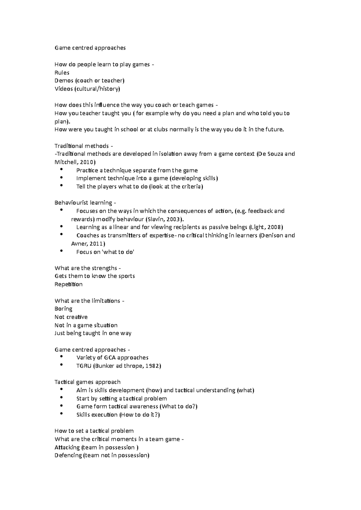 Game centred approaches - How were you taught in school or at clubs ...
