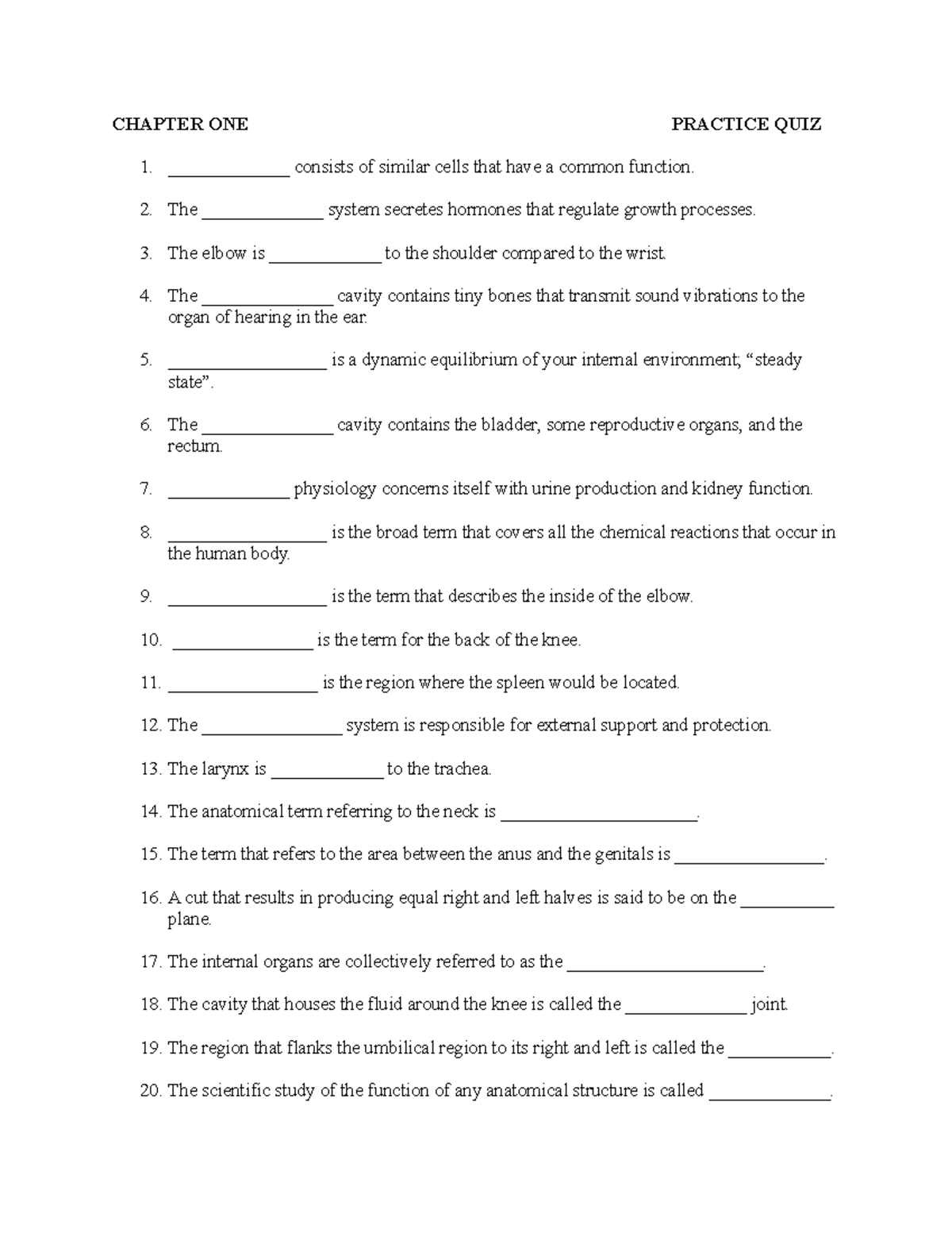 Practice Quiz 1 - Chapter 1 quiz - CHAPTER ONE PRACTICE QUIZ ...