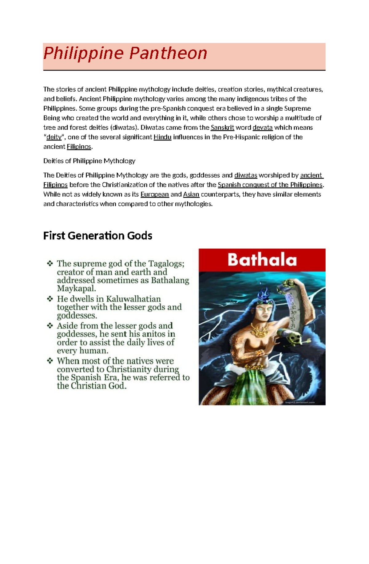 Philippine-Pantheon - Philippine Pantheon The stories of ancient ...