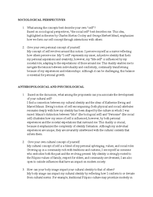 Topic 5 Eastern and Western Perspective - TOPIC 5: THE SELF IN WESTERN ...