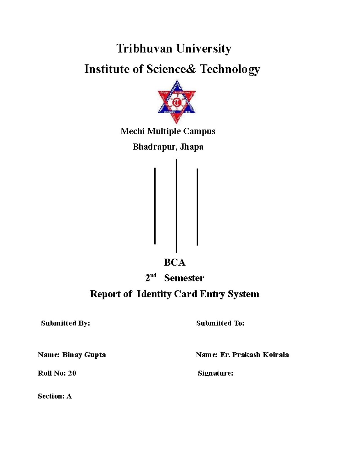 Lab - Tribhuvan University Institute of Science& Technology Mechi ...