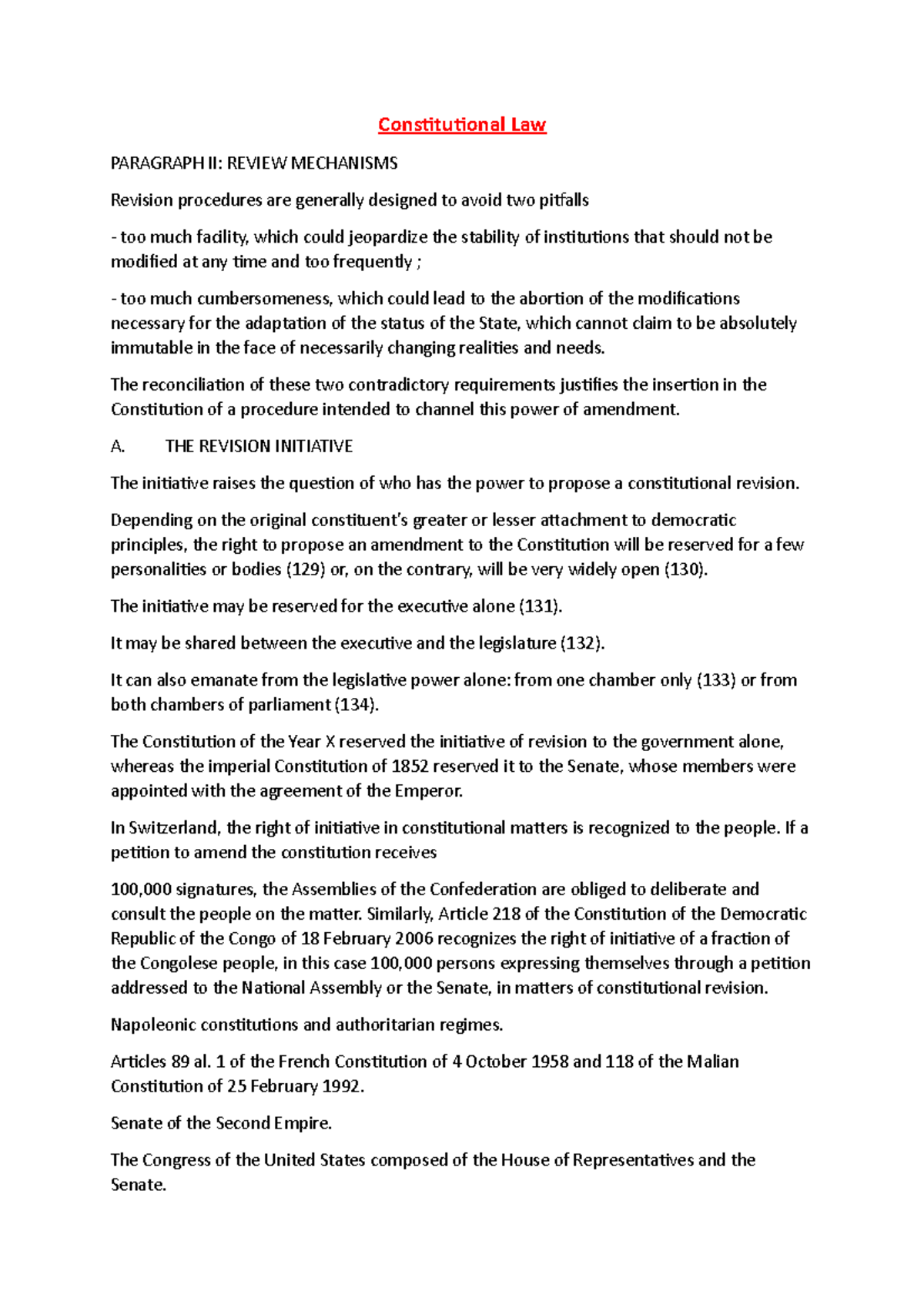 Constitutional Law 45 - Constitutional Law PARAGRAPH II: REVIEW ...