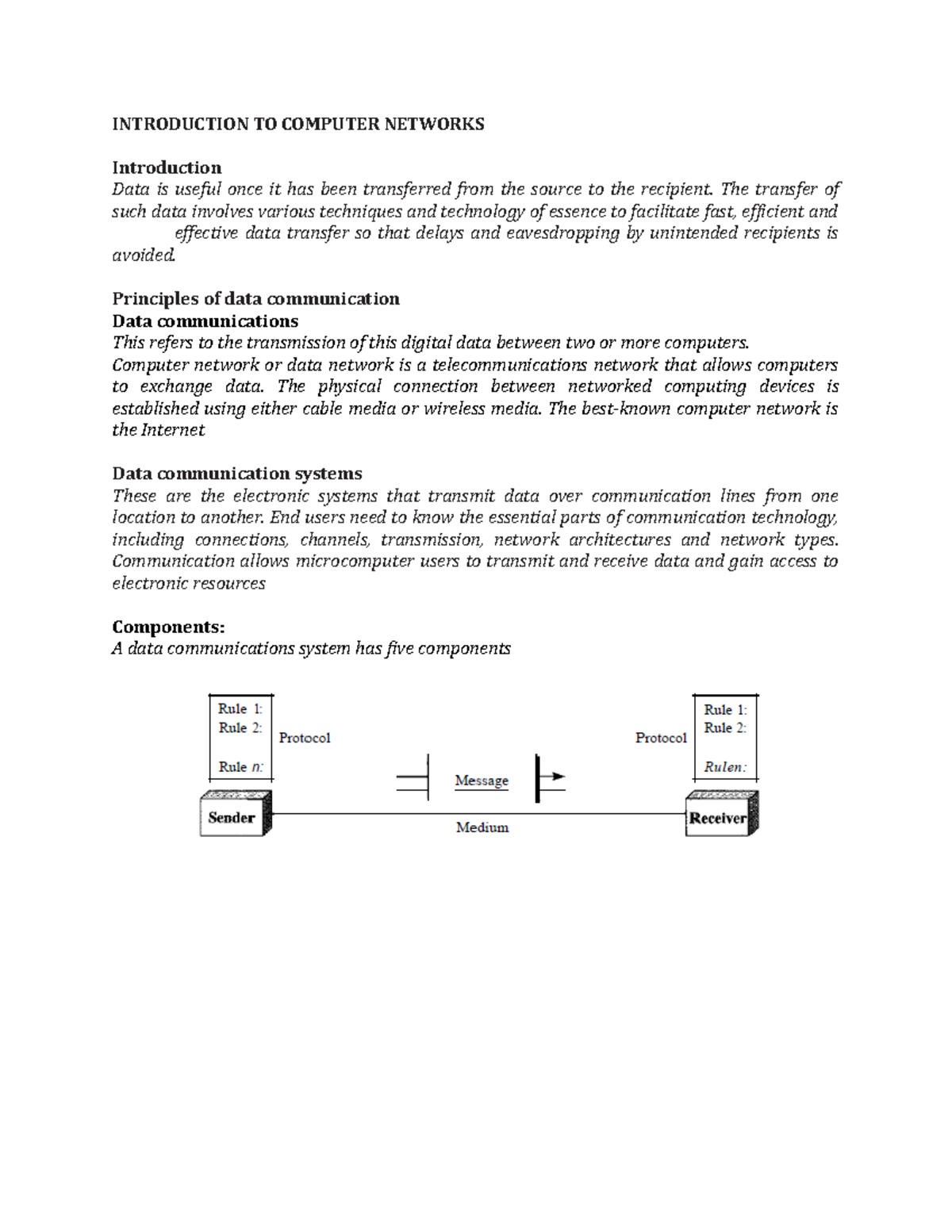 L1 Cn Introduction To Computer Networks Introduction To Computer Networks Introduction Data Is
