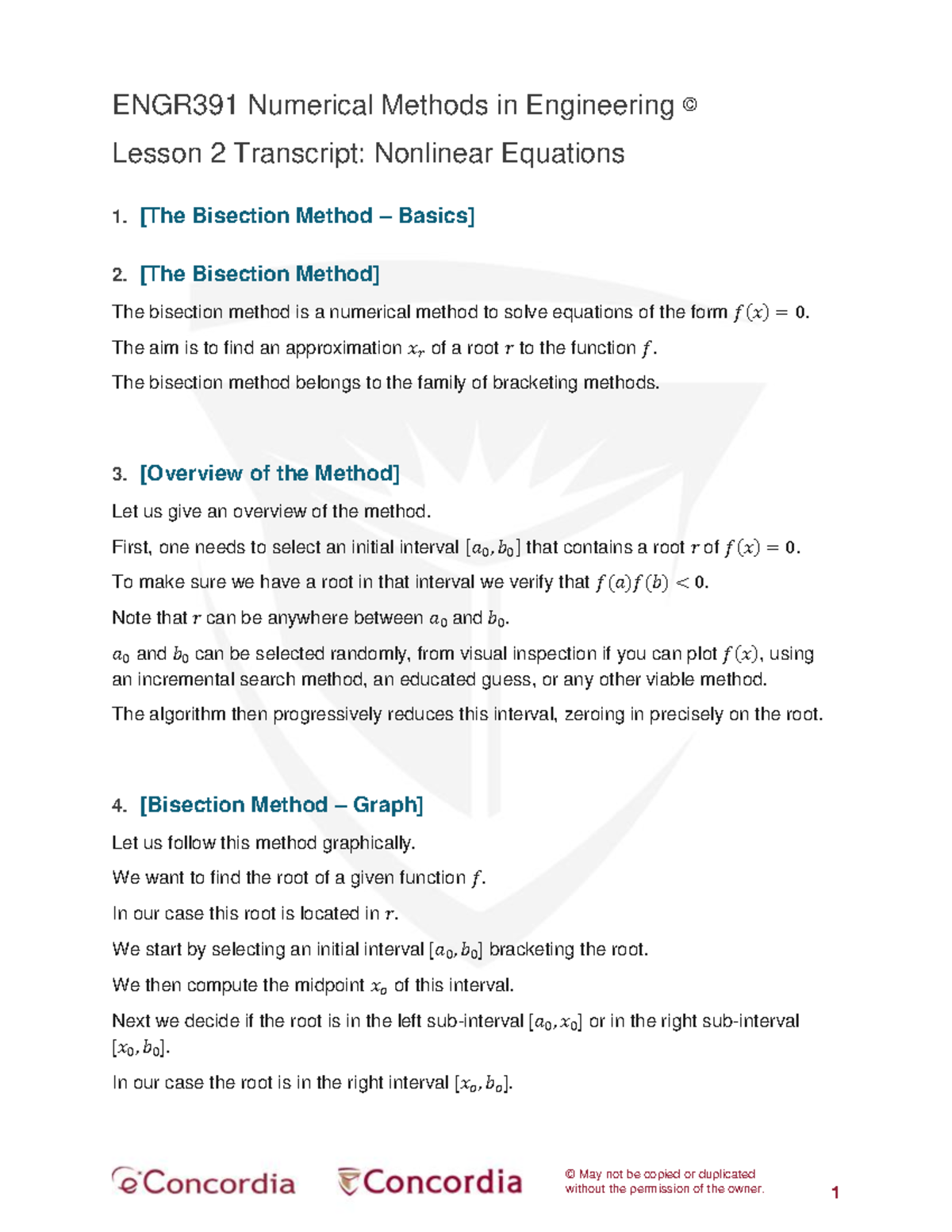 ENGR391 Transcript 2 2 2 - © May not be copied or duplicatedwithout the permission of the owner ...