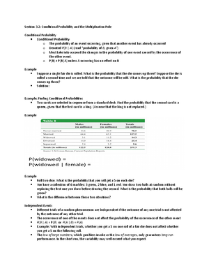 Section 3.3 notes - Section 3: The Addition Rule Mutually Exclusive ...