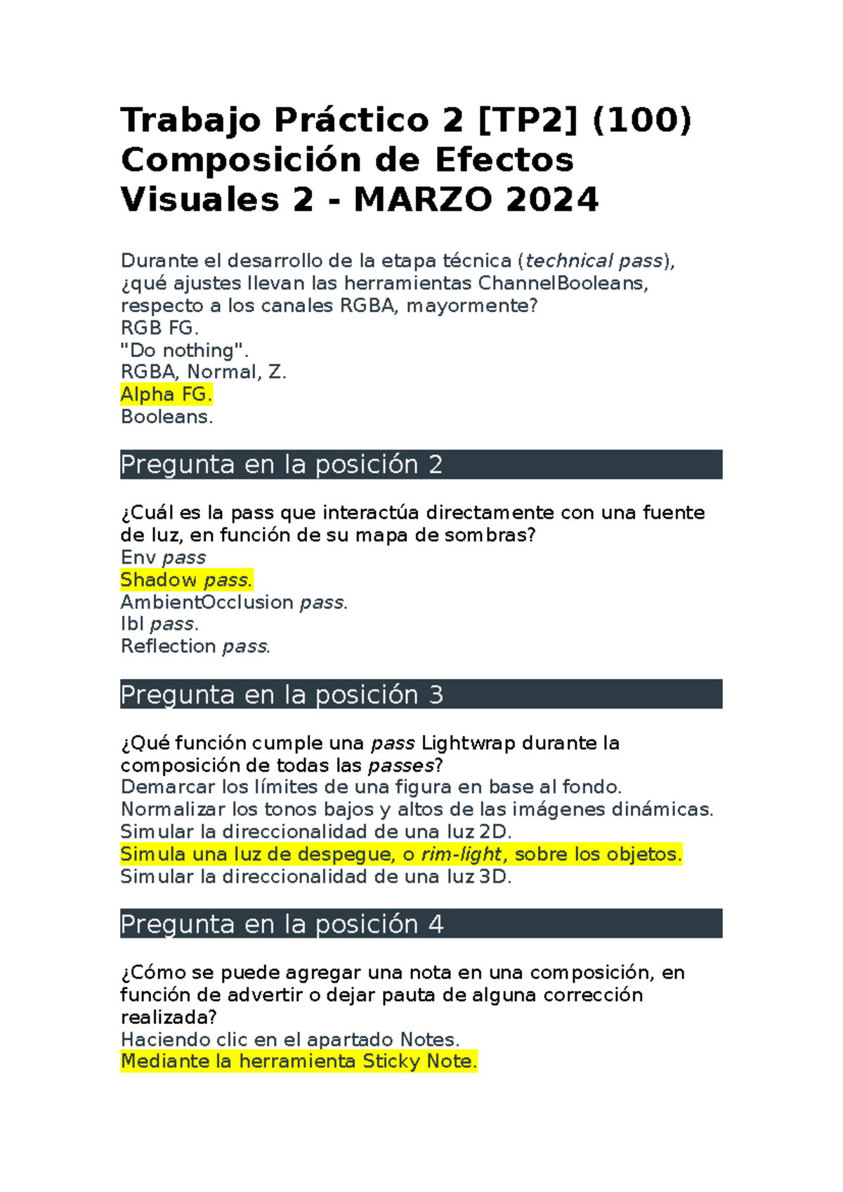 TP2 Composición de efectos visuales 2 (100%) - Trabajo Práctico 2 [TP2] (100) Composición de ...