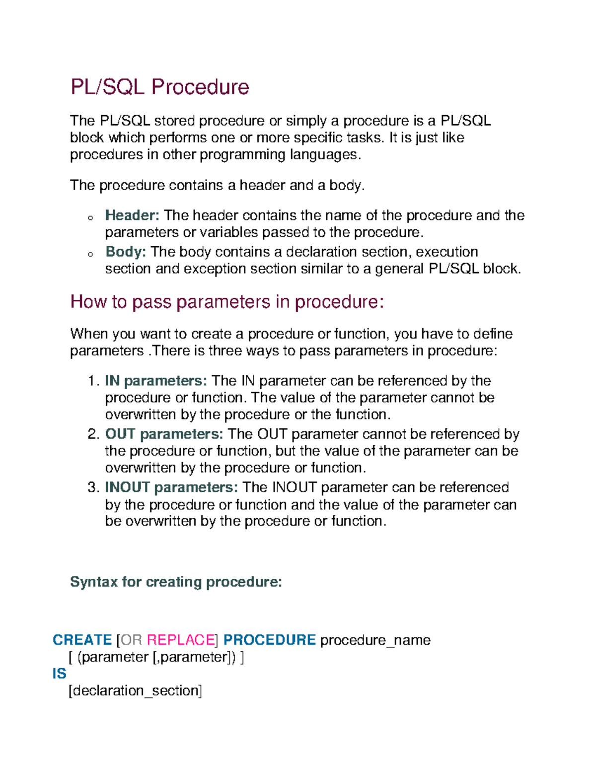 PL-SQL Lecture 2 - PL/SQL is a completely portable, high-performance transaction-processing ...