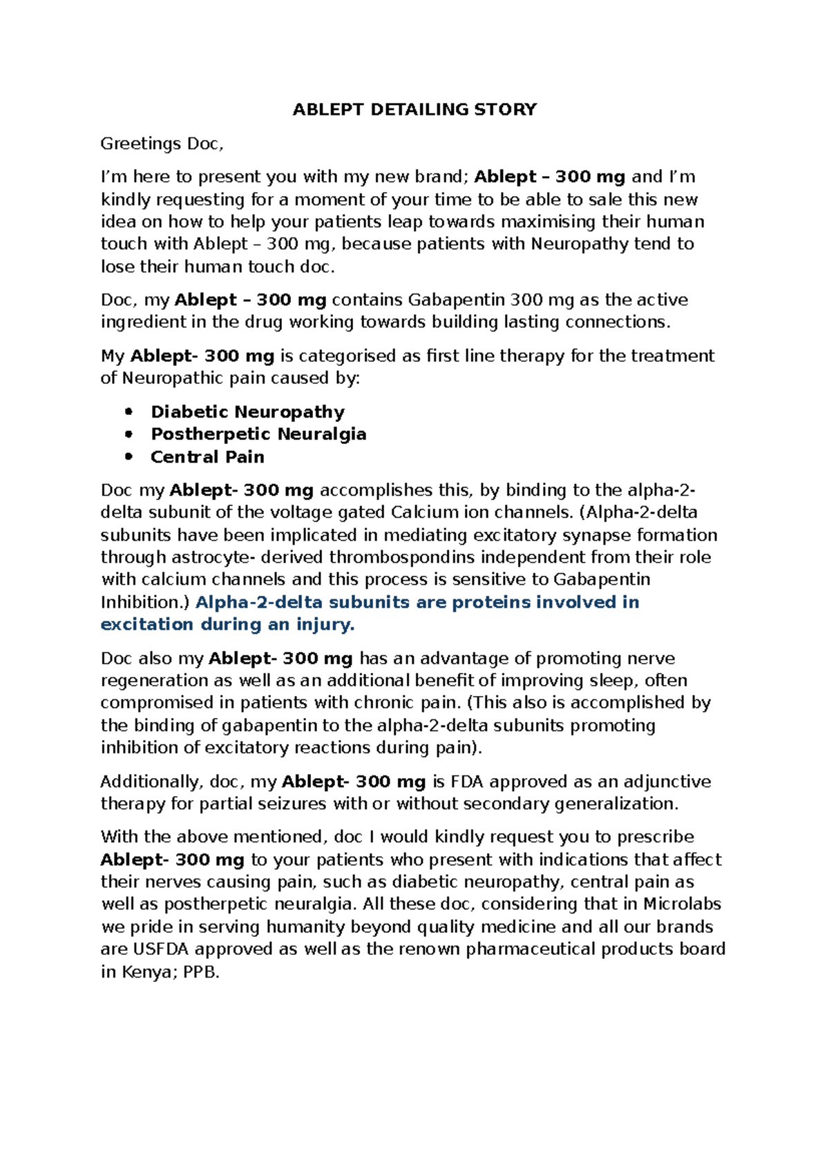 Ablept 300 Detailing Talk - ABLEPT DETAILING STORY Greetings Doc, I’m ...