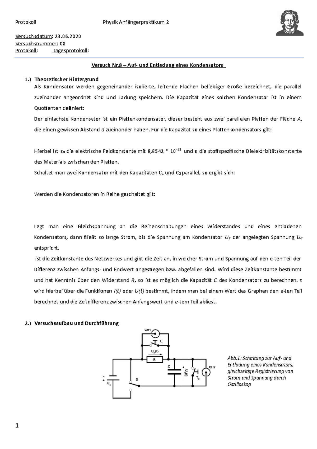 Protokoll 08 Anfängerpraktikum Physik 2 - Protokoll Physik ...