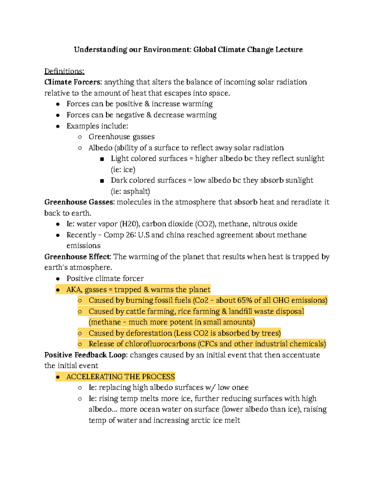Global Climate Change Lecture - Understanding our Environment: Global ...