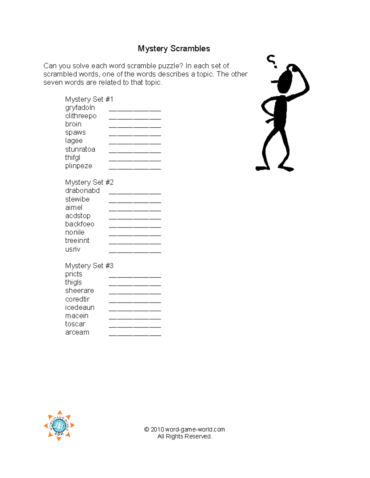 9th grade worksheets scramble - © 2010 word-game-world All Rights ...