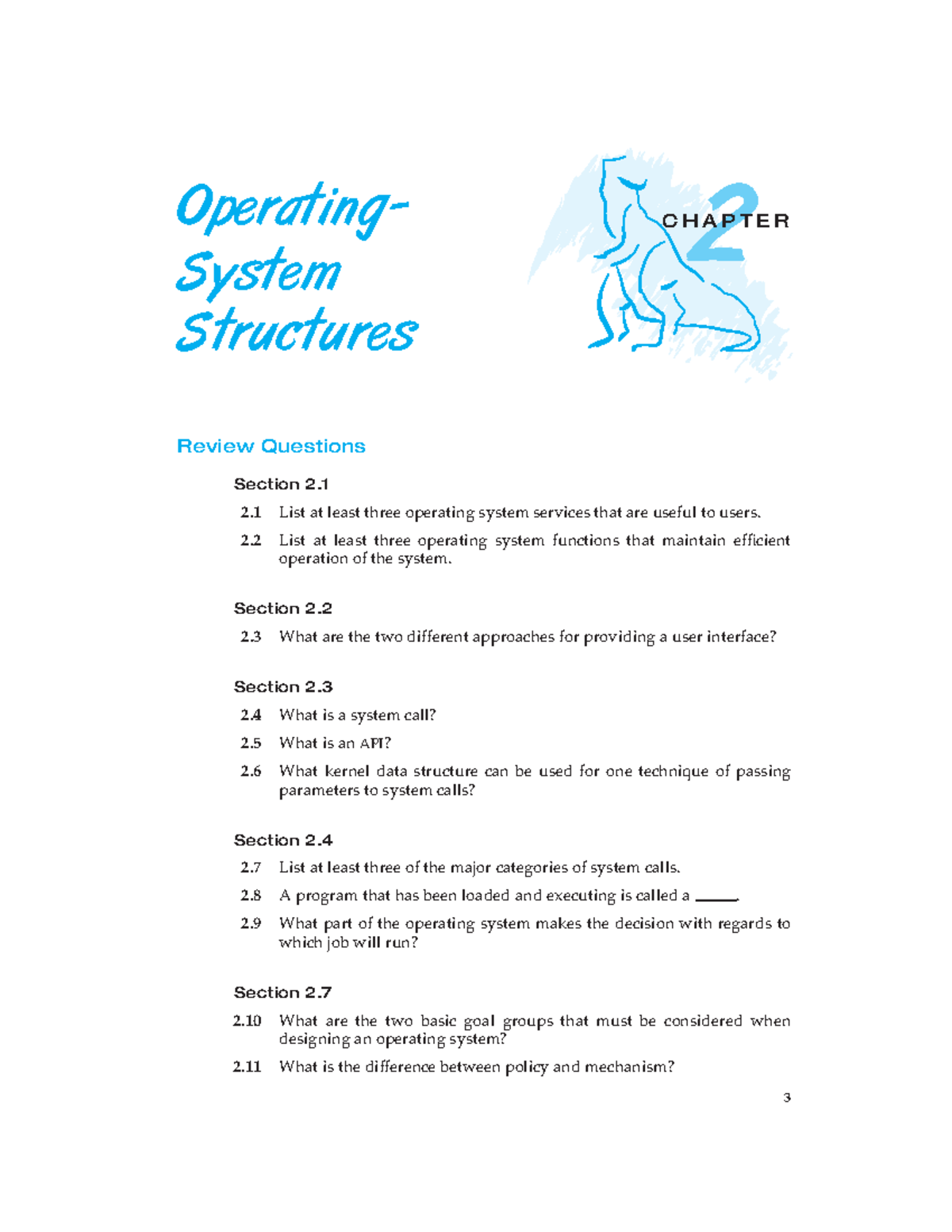 Ch. 2 - Review Questions - 2 Operating - C H A P T E R System Structures Review Questions ...