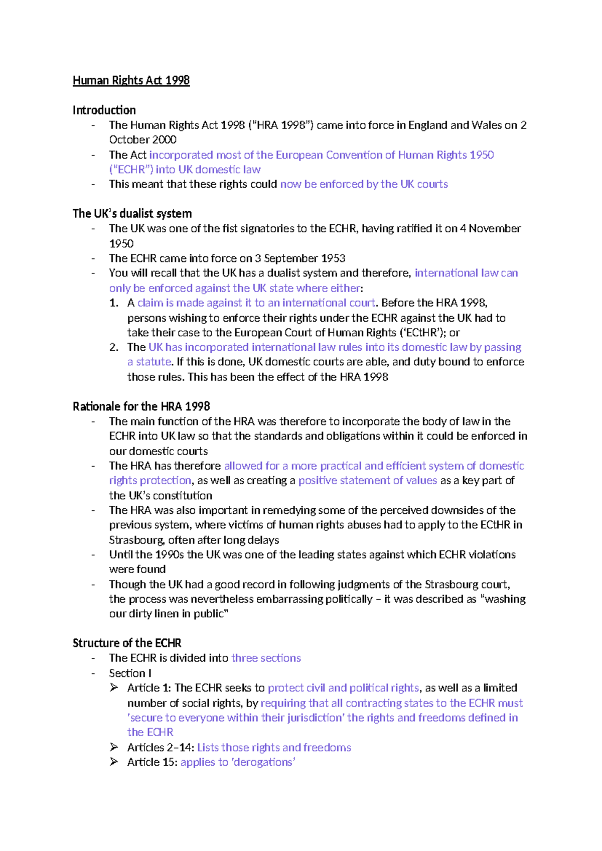 5. Human Rights Act 1998 - Human Rights Act 1998 Introduction - The ...