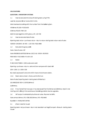 FS Accounting Grade 12 SEPT 2022 P2 and Memo - Grade 12 Prep. Exam ...