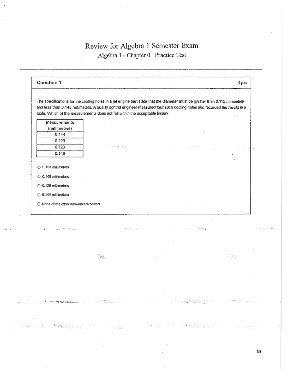 Review for Algebra Semester 1 Exam - Studocu