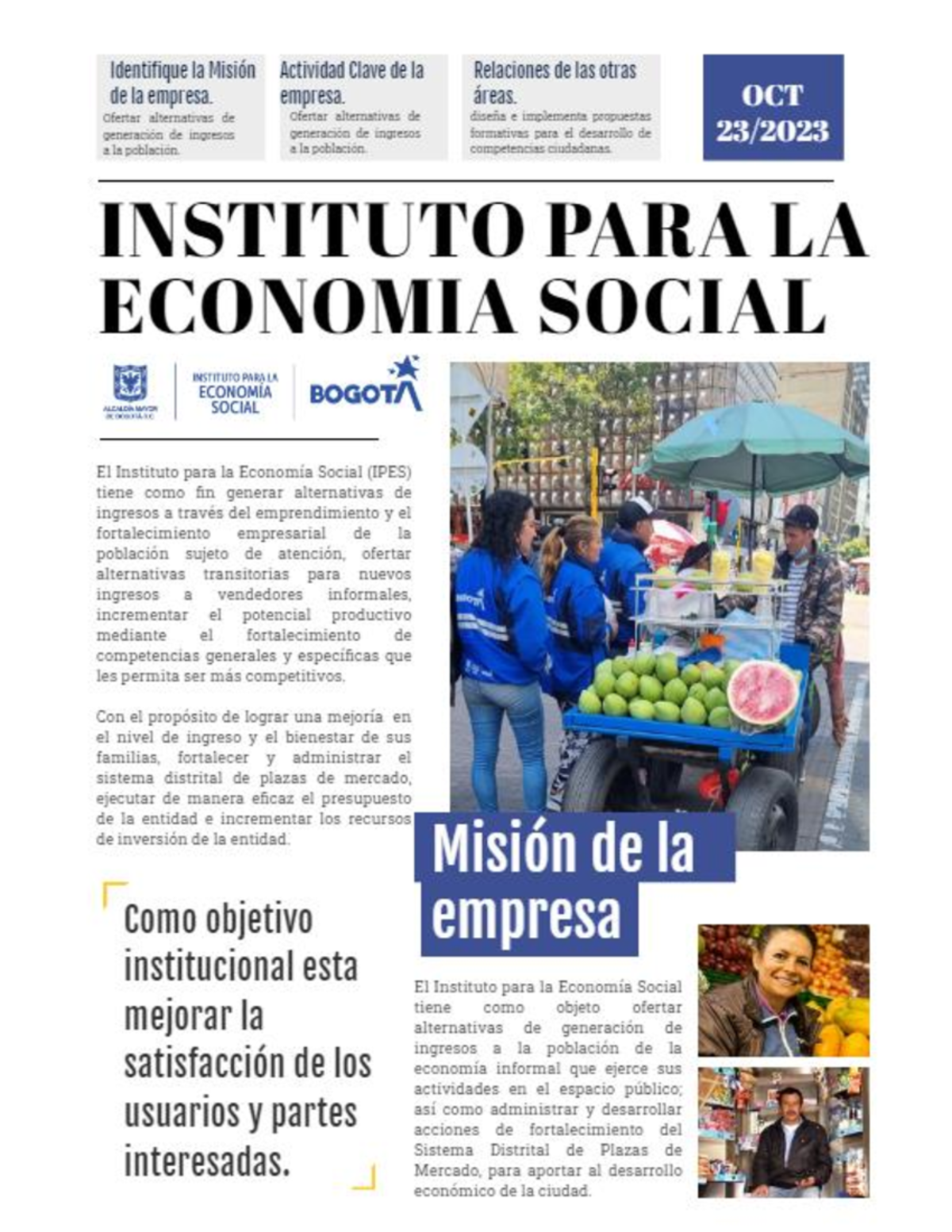 IPES - ipes organizacion para el comercio ambulante - Contexto ...