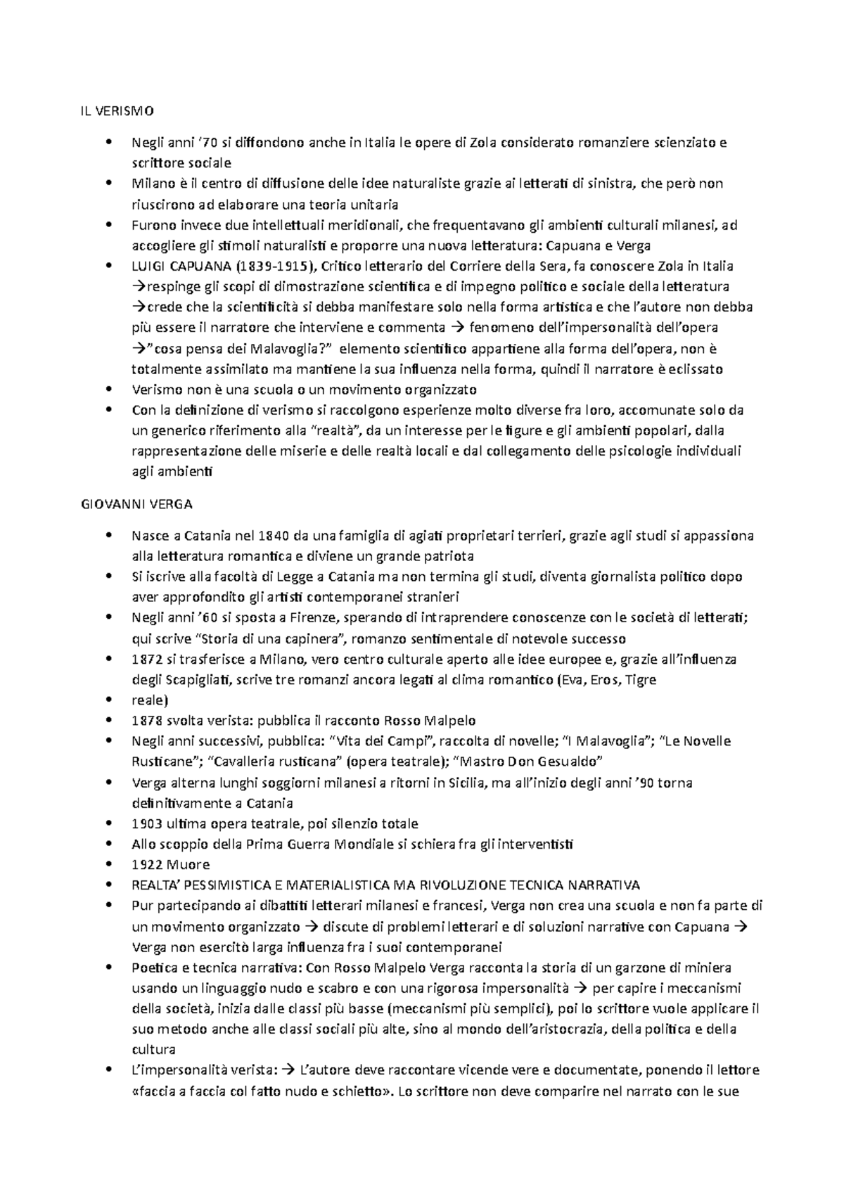 IL Verismo - IL VERISMO Negli anni ‘70 si diffondono anche in Italia le ...