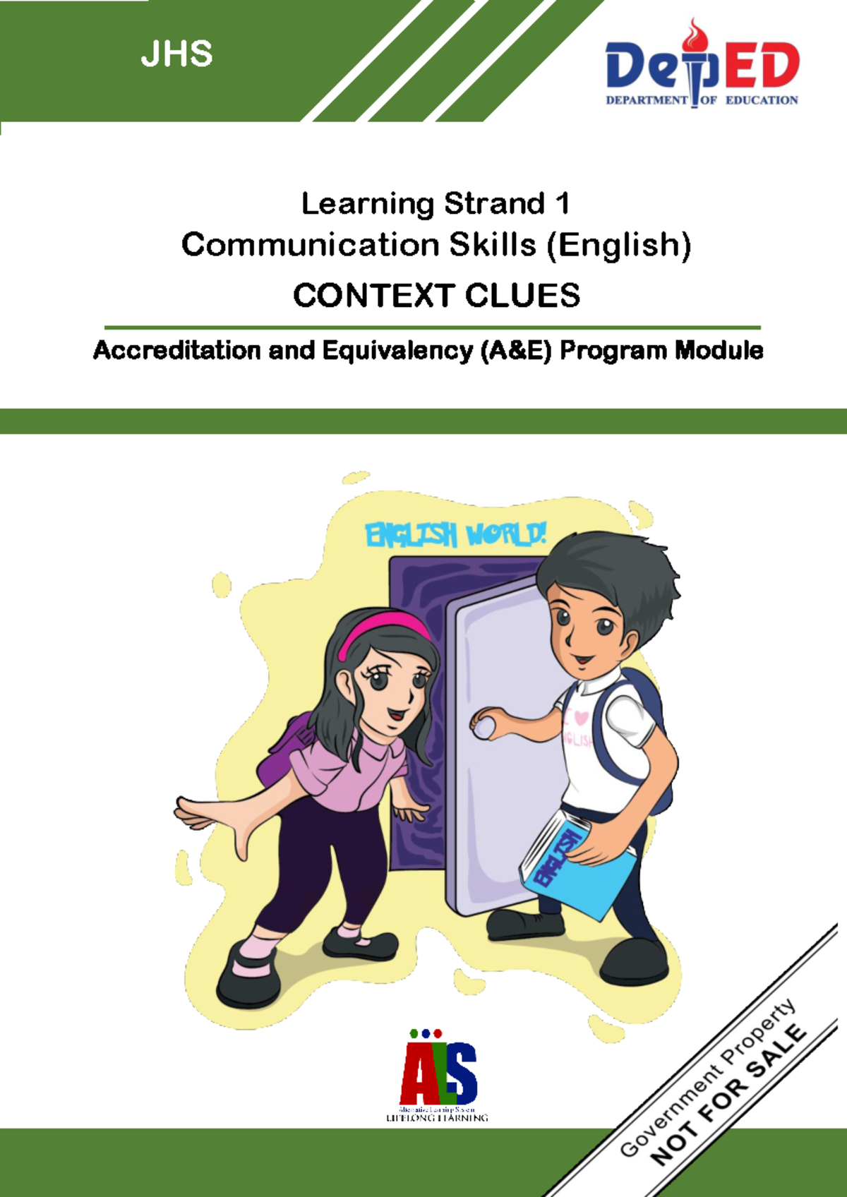 PDF- Final LS1ENG Context- Clues - Learning Strand 1 Communication Skills (English) CONTEXT ...